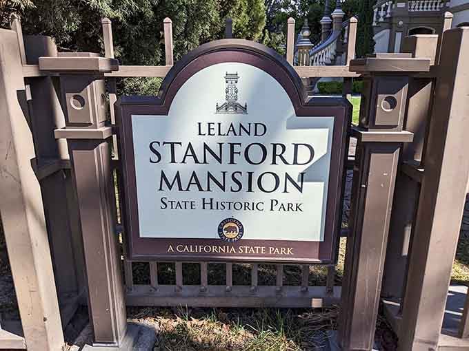 The official State Historic Park marker confirms you've found the right place for your Victorian adventure.