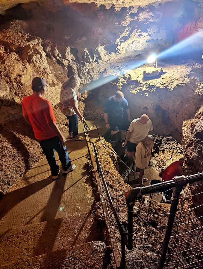 Descending into wonder, one well-lit step at a time, with handrails for those of us who appreciate them.