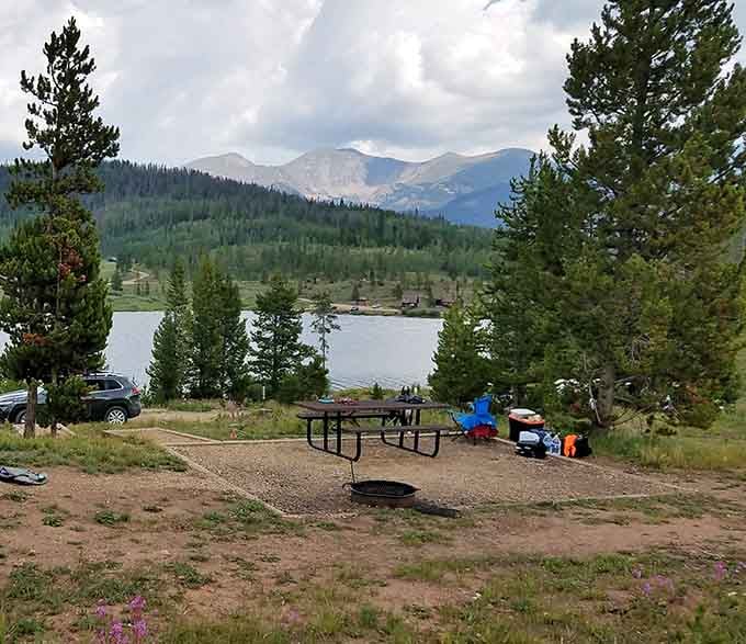 Your picnic table comes with a reservoir view that makes every sandwich taste like a gourmet meal somehow.