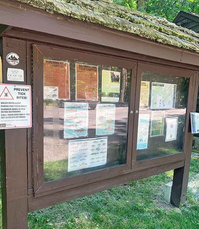 Information boards that actually provide useful details instead of just telling you what you can't do everywhere.