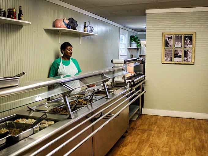 The serving line where magic gets plated, staffed by folks who know exactly how much barbecue you actually need.
