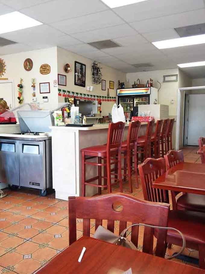 Counter seating and a well-stocked beverage cooler create that authentic taqueria vibe locals have come to love and trust.