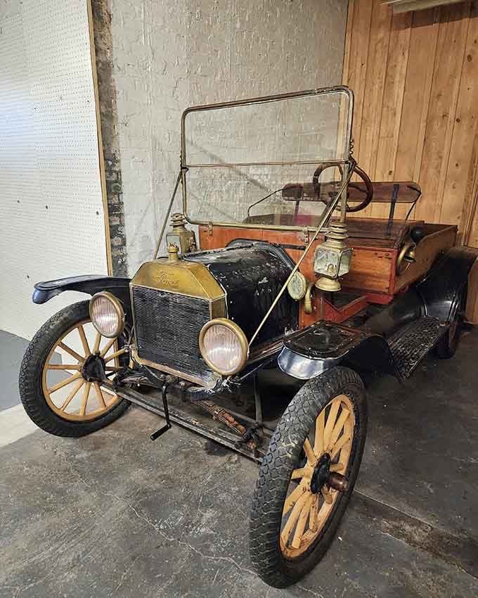 This vintage automobile sits ready for its close-up, a rolling piece of history that still turns heads.
