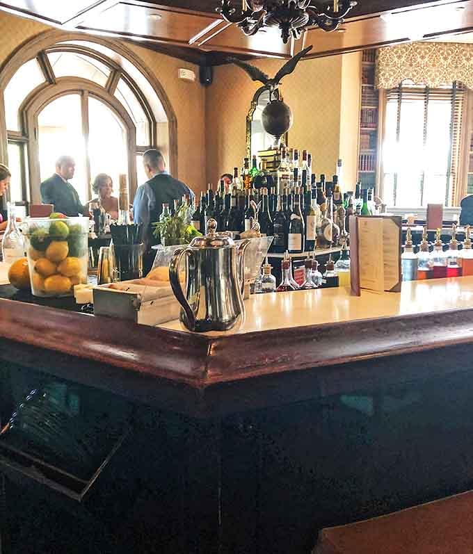 A bar that takes its craft seriously, with bottles lined up like soldiers ready for duty.