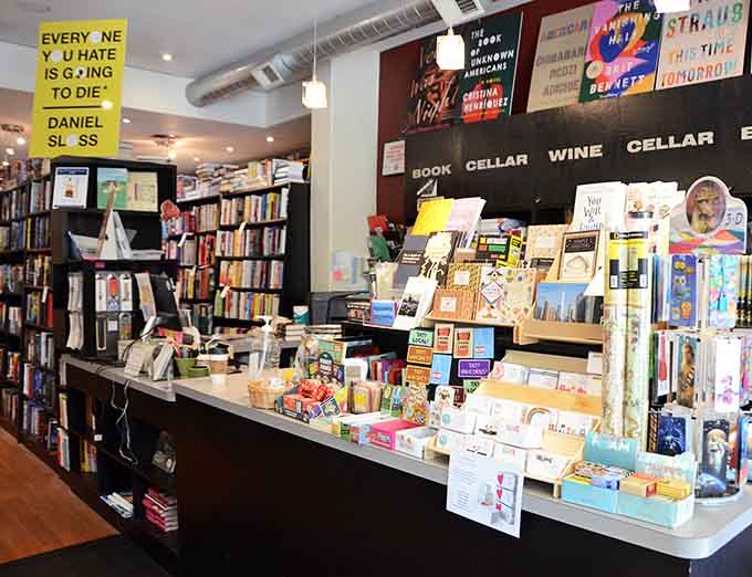 The checkout counter doubles as wine bar, making this possibly the most civilized retail experience in Chicago.