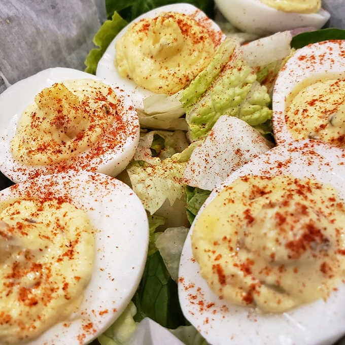 Those deviled eggs dusted with paprika are the appetizer that'll have you ordering a second round before your meal arrives.