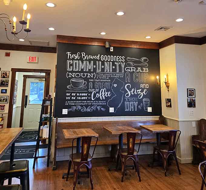 A cozy spot with wooden chairs and tables where time slows down and coffee tastes even better.