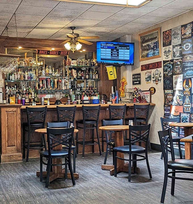 A fully stocked bar where you can settle in, watch the game, and appreciate the finer things in life.