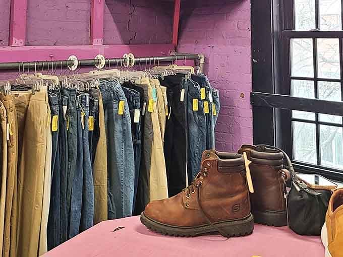 Jeans and work boots together, because sometimes the best outfits start with practical foundations.