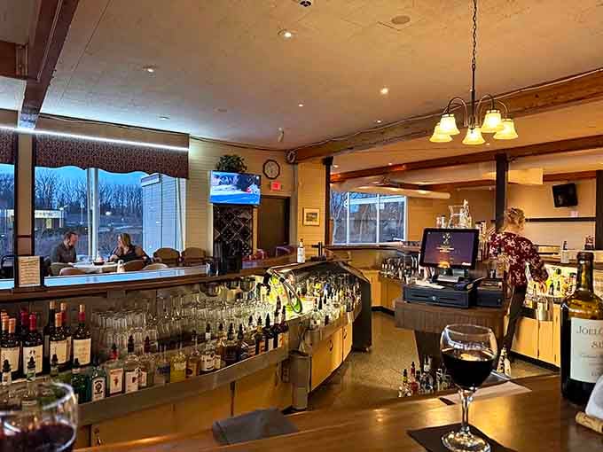 The bar stocks everything you need for a proper pre-dinner cocktail, because rushing into dinner is practically uncivilized.