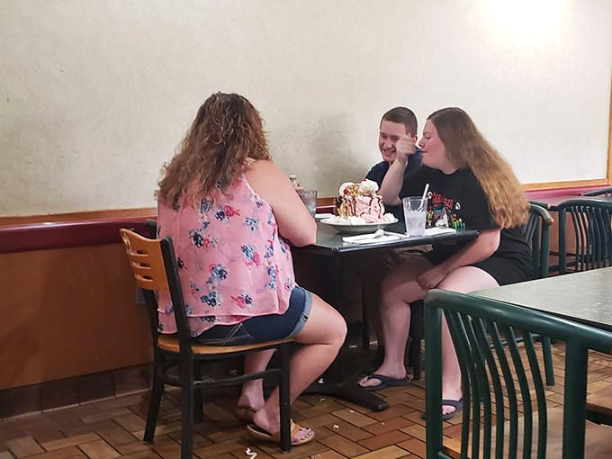 That banana split has clearly become the table's main topic of conversation, as it should be always.