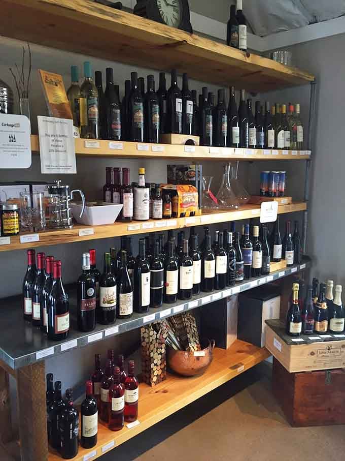 Wine selection on display because sometimes brunch calls for something beyond coffee, no judgment here.