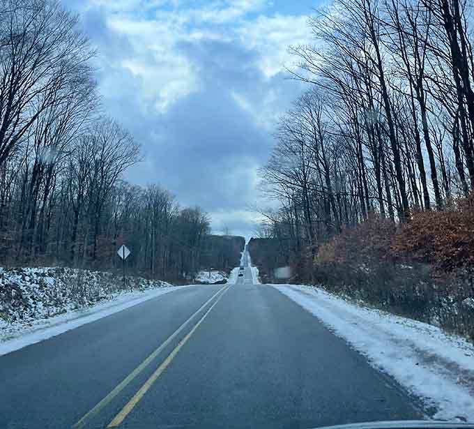 Winter transforms the tunnel into a snow globe scene that's somehow both peaceful and exhilarating.