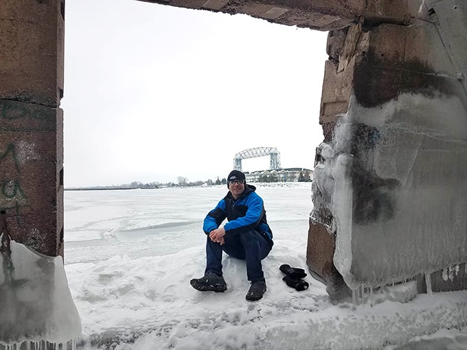Brave souls venture inside for the perfect shot, because some photo ops are worth risking questionable structural integrity.