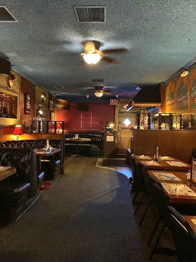 Another angle of the cozy interior where Venetian romance meets American casual dining without apology.