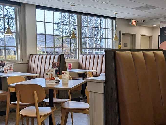 More comfortable seating options than you can shake a fork at, all waiting for your next breakfast adventure.