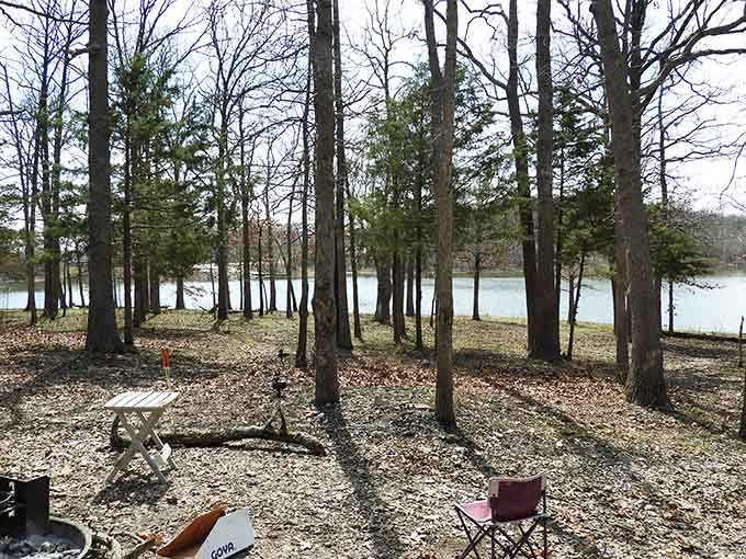 Camping with a lake view means waking up to nature's alarm clock instead of honking horns and sirens.