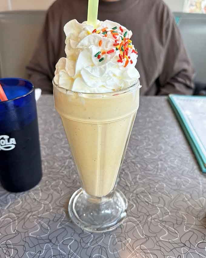 A pumpkin milkshake so tall it requires engineering skills and serious commitment to finish, but you'll try anyway.
