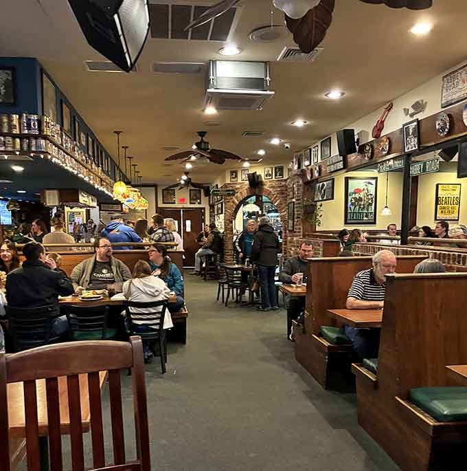 Packed dining room buzzing with happy diners proves this Beatles shrine has earned its legendary local status.