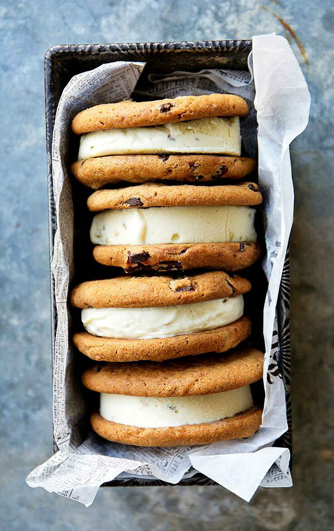 Cookie ice cream sandwiches stacked like edible architecture prove that sometimes more really is more.