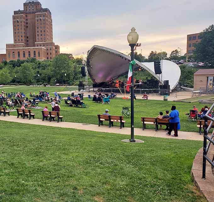 Lock 3 Park hosts free concerts and community gatherings, the kind of social glue that makes retirement fulfilling.