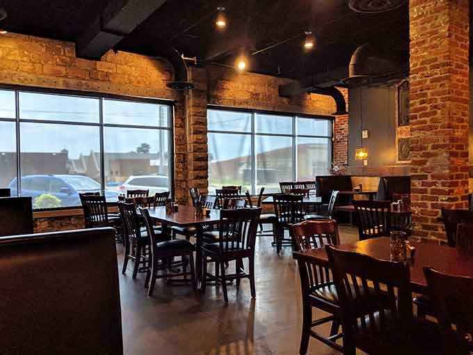 Large windows flood the dining room with natural light, making everything look even more appetizing than it already is.