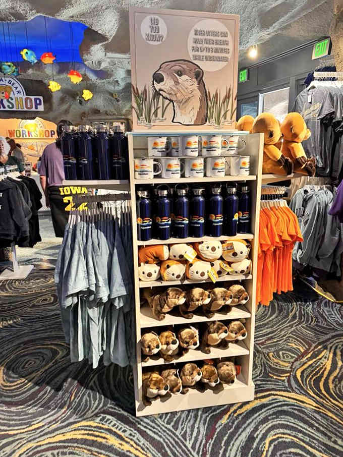 The gift shop tempts you with otter plushies and aquarium merchandise before you even leave the building.