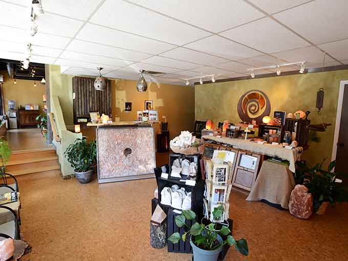 The reception area offers wellness products and that peaceful vibe you'll want to bottle and take home.