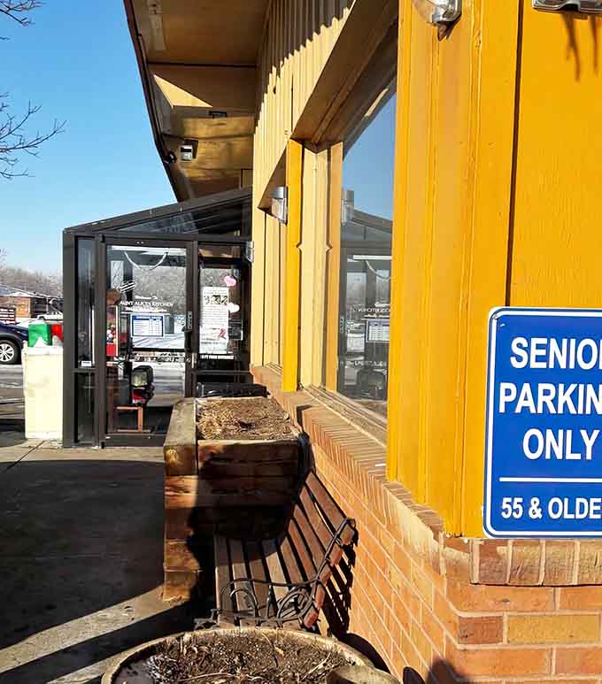 That senior parking sign tells you everything: this place respects its regulars and takes care of them.