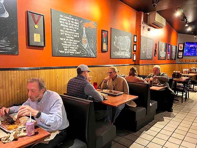 Comfortable booths filled with happy diners enjoying their meals prove this place has figured out the secret to barbecue bliss.