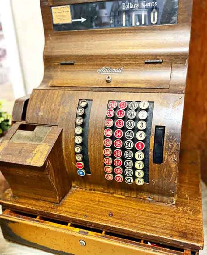 This old cash register rang up purchases when a dollar actually meant something substantial.