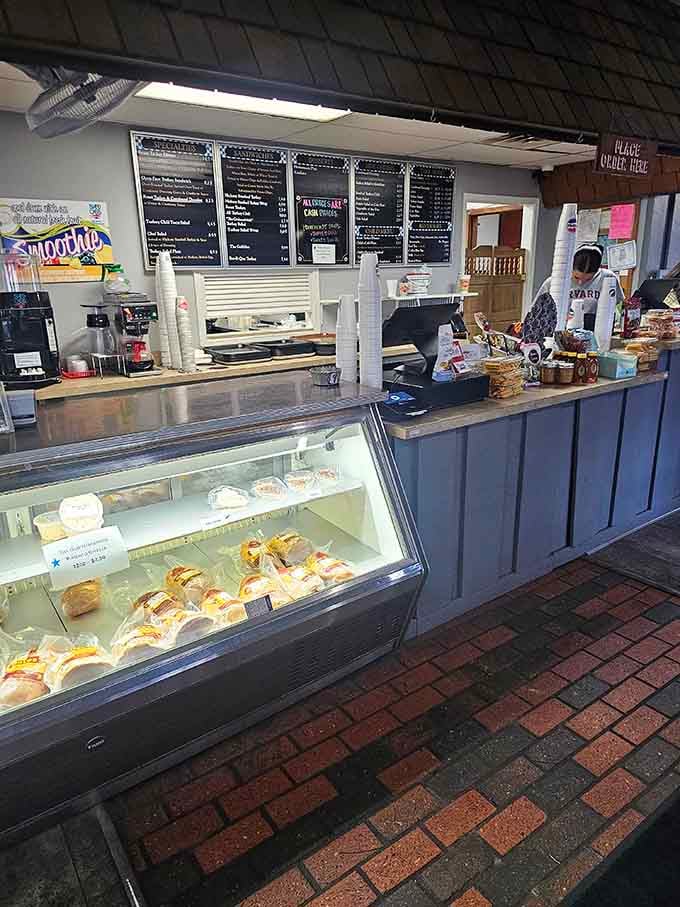 Order at the counter where menus and display cases showcase everything this turkey haven has to offer hungry visitors.