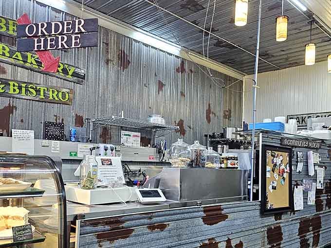 Order here, where corrugated metal meets neon signs, and prepare for decisions you'll never regret making.