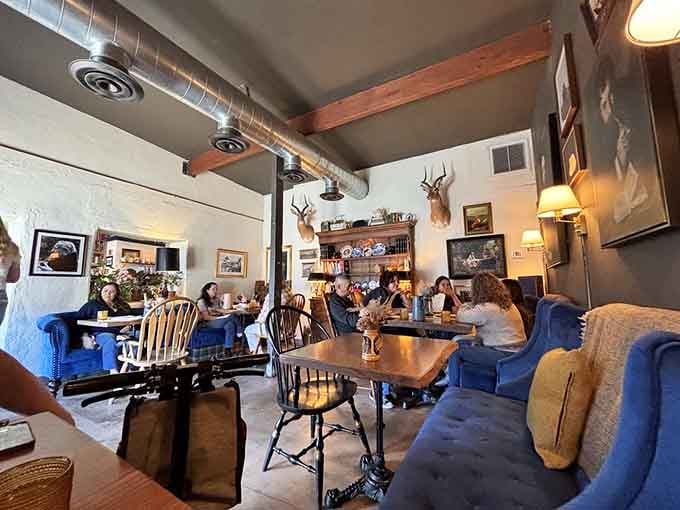 When the cafe fills with happy diners surrounded by books and warm lighting, you understand why nobody rushes out.