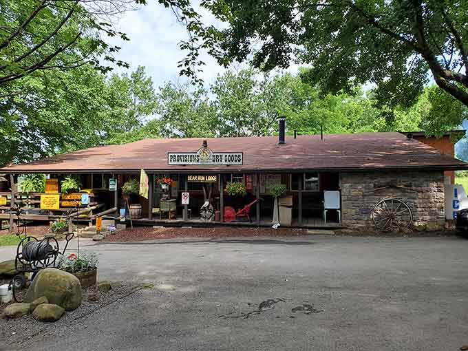 Provisions and Dry Goods store stands ready to save your camping trip when you forget literally everything important.