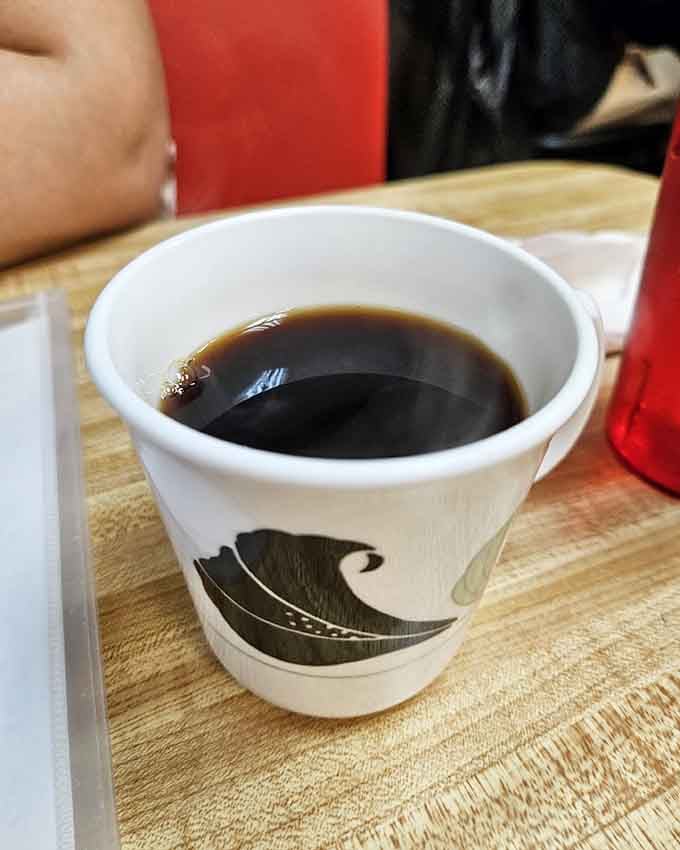 Hot coffee in a classic cup, because some traditions are too good to mess with or improve.