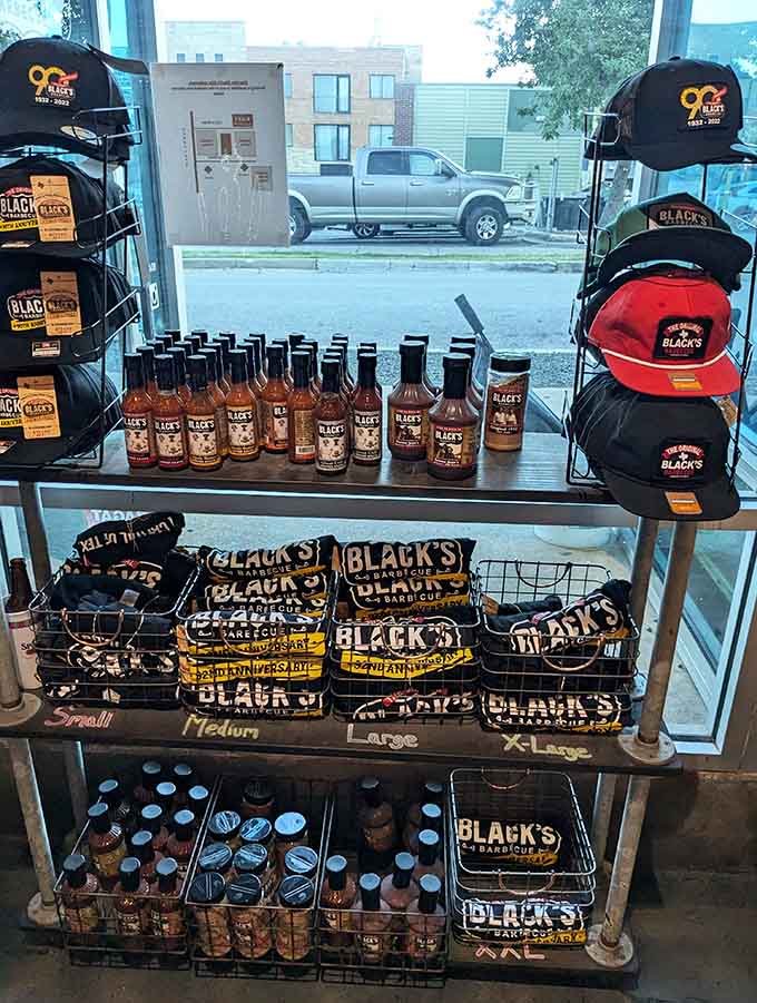 Take home bottles of sauce and branded gear so you can pretend you're this good at home.