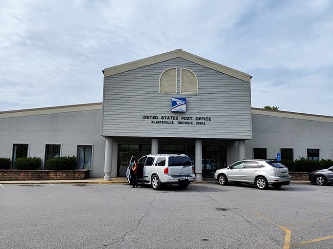 Even the post office maintains that small-town aesthetic where everyone knows your name and probably your business too.