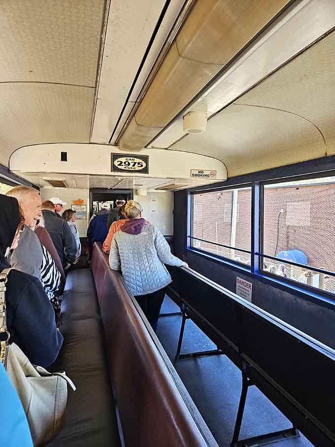 Fellow travelers boarding in McCaysville, all united in the wise decision to let someone else handle the driving.