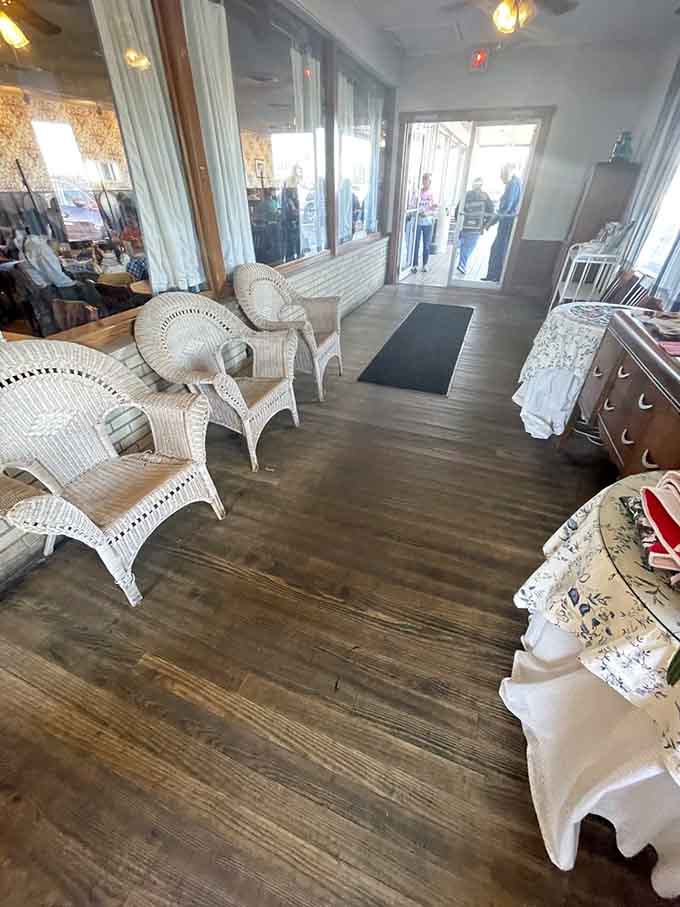 The cozy waiting area with wicker furniture suggests you might need patience during busy times, but it's absolutely worth it.