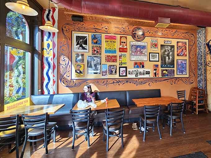 Cozy booths and tables create the perfect setting for families, friends, and solo diners who appreciate good company and better sandwiches.