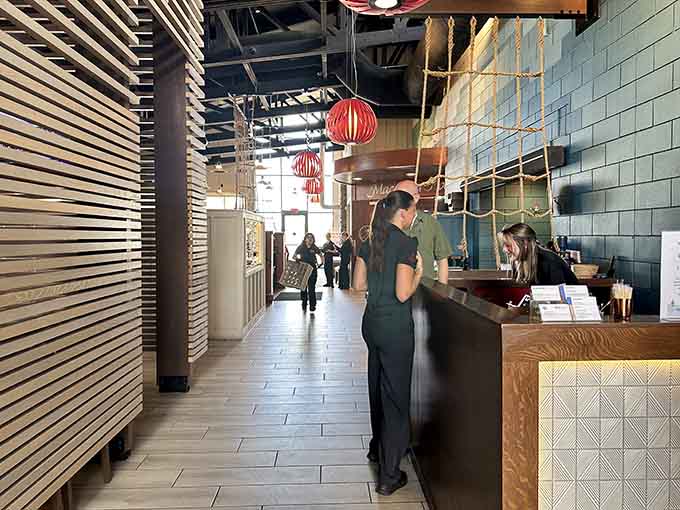 Clean lines and nautical touches throughout remind you that you're dining on the water without hitting you over the head.