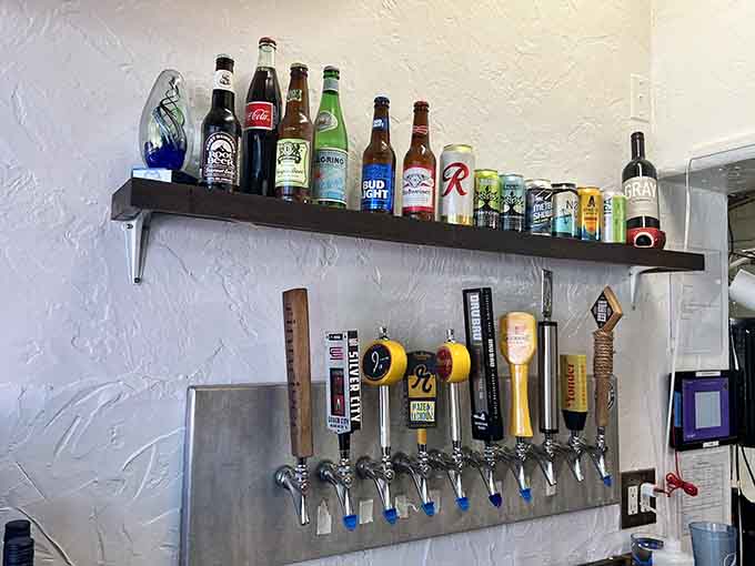 The beverage selection on tap offers plenty of options to wash down all that glorious smoked meat.