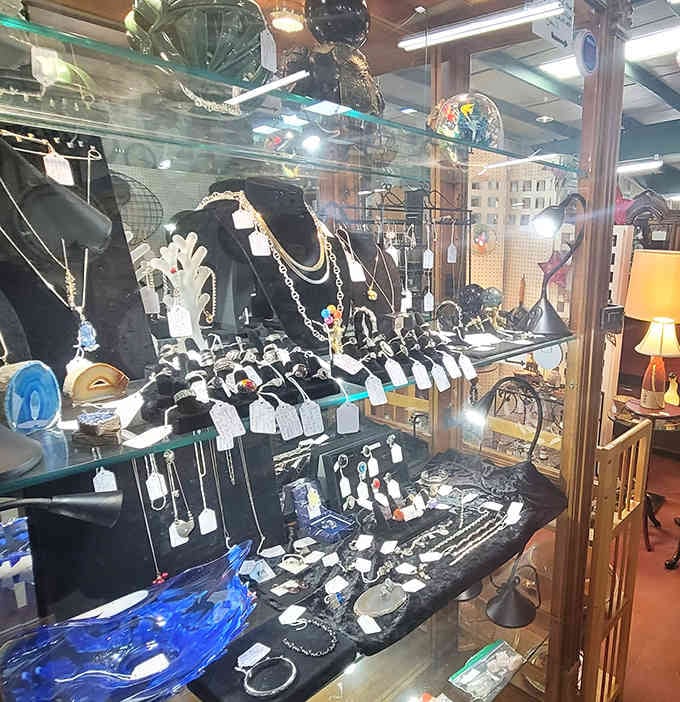 A jewelry case sparkling with costume pieces that prove you don't need real diamonds to make a statement.