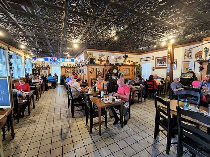 Full tables of happy diners under decorative lighting &ndash; this is what happens when word gets out about exceptional food.