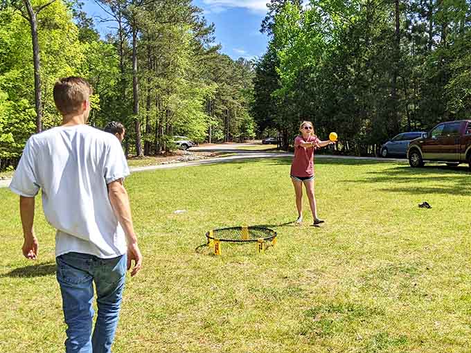 Lawn games and quality time: proof that the best entertainment doesn't need WiFi or a monthly subscription fee.