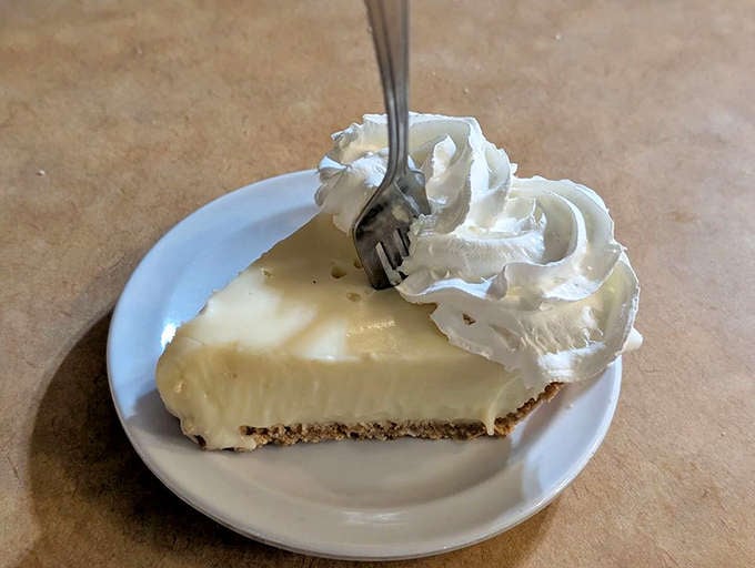 Key lime pie offers that perfect tart-sweet finish, assuming you somehow saved room after the seafood marathon.