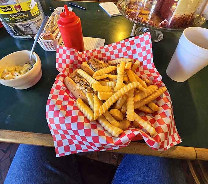 Classic hot dogs and crinkle-cut fries proving that sometimes the old standards never go out of style.