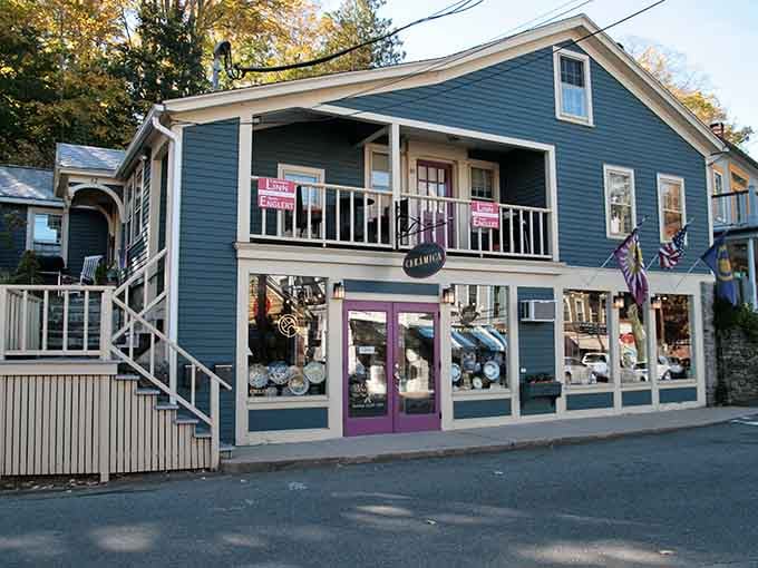 Shops painted in colors this bold don't apologize for standing out, and neither should you when you visit them.