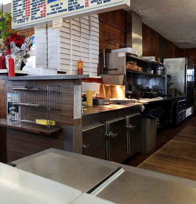The kitchen where flat-top grills work overtime creating the crispy-edged perfection you're about to devour.